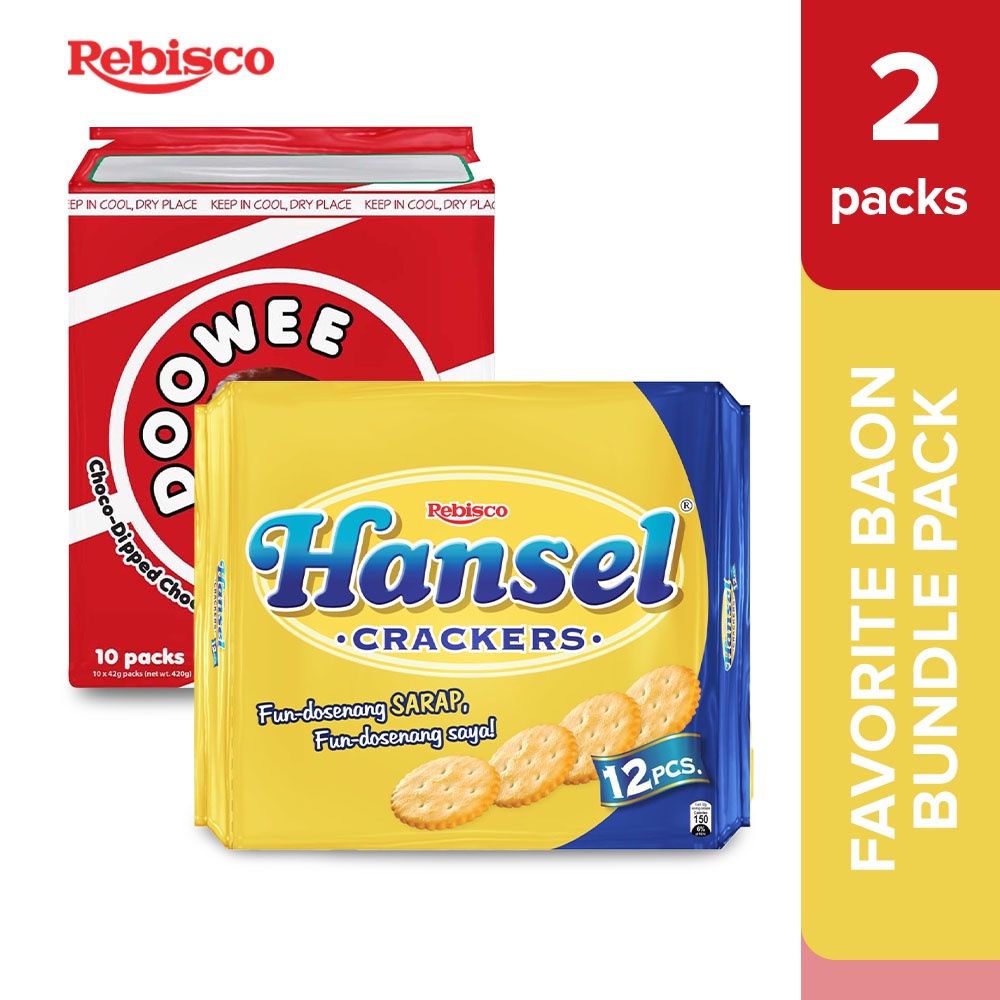 Rebisco Favorite Baon Bundle Pack - Doowee Donut Choco + Hansel Plain ...