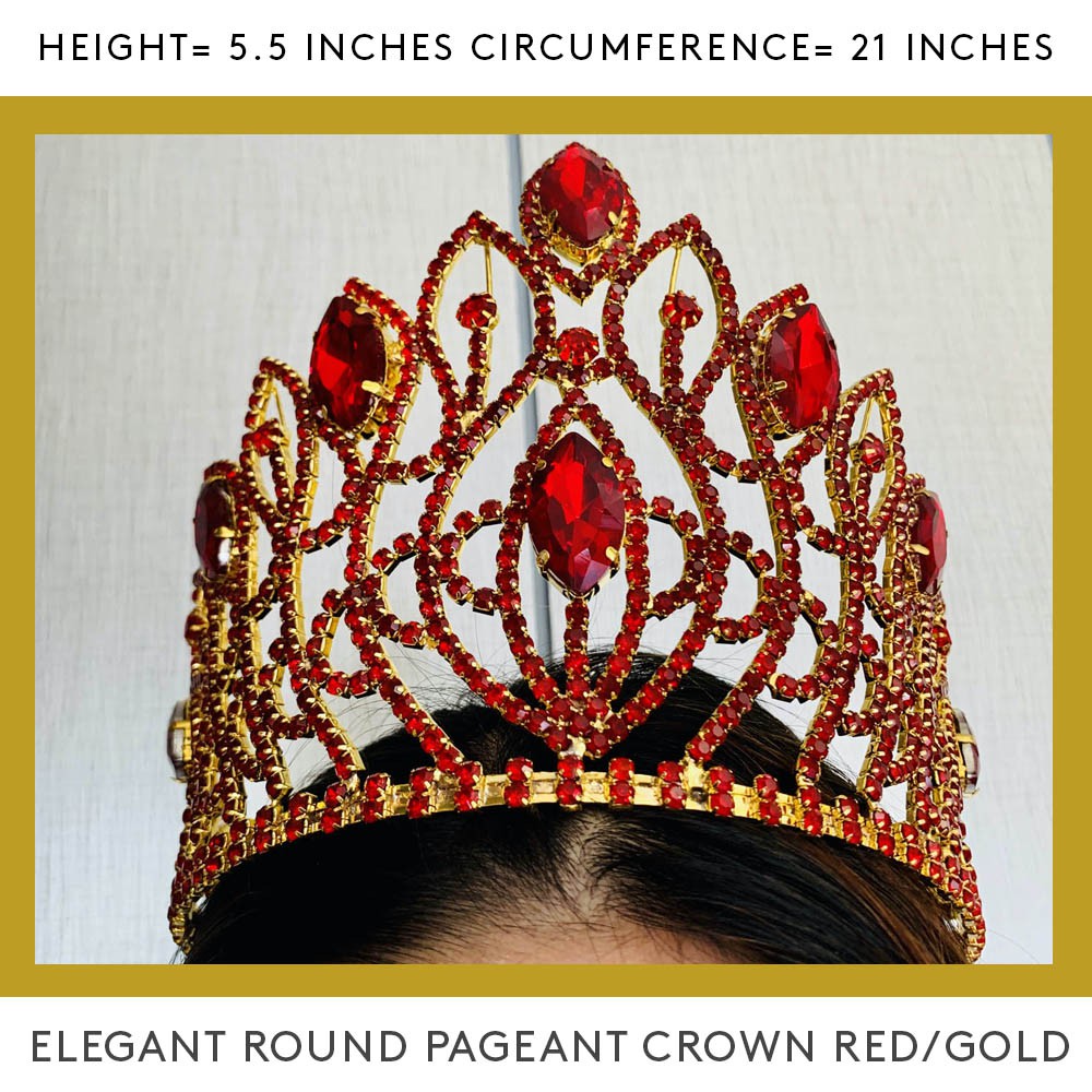 ELEGANT PAGEANT CROWN RED/GOLDEN | Shopee Philippines