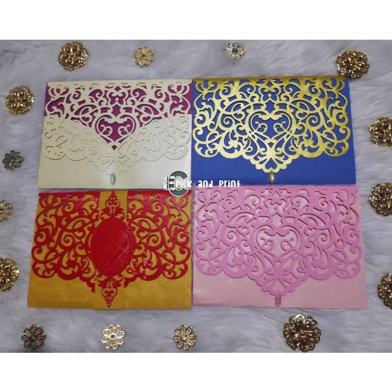 5r 5x7 inches Wedding Invitation cover Majesty envelope heart diecut ...