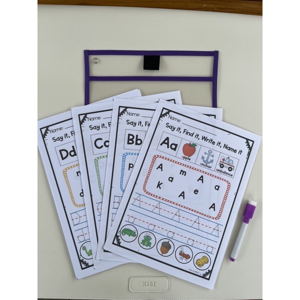Alphabet worksheets A-Z Dry Erase set | Shopee Philippines