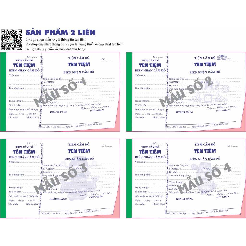 Pawn Receipt 2 block 10-Choose Sample Print Name | Shopee Philippines