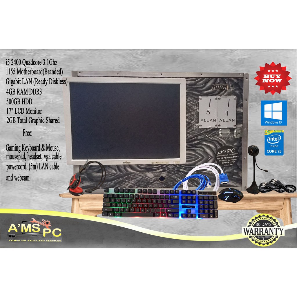 Business Computer i5 2400 quadcore 17"monitor 4gb ram ddr3 500GB HDD ...