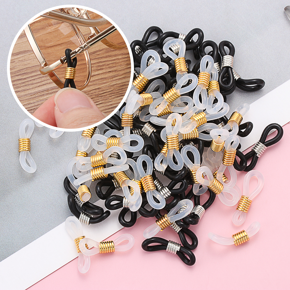 50pcs / lot Stainless Steel Glasses Frame Rubber Connector Retainer ...