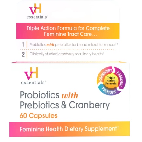vH Essentials Probiotics & Cranberry + Prebiotics, Feminine Track ...