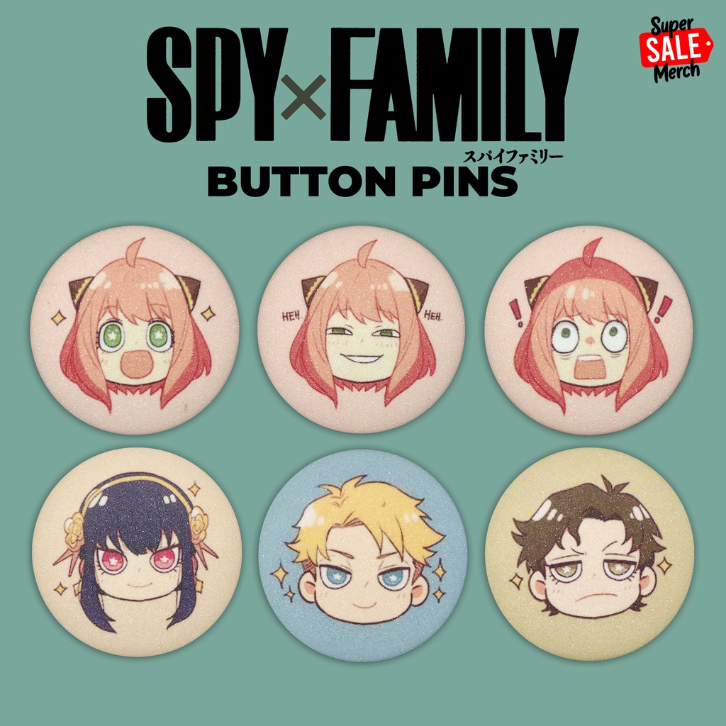 Spy X Family Button Pins 2.25 High Quality Glittered Waterproof ...