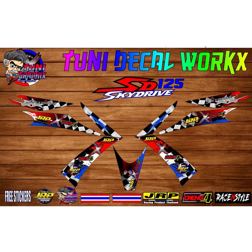 SUZUKI SKYDRIVE JRP X DAENG STICKER DECAL v2 | Shopee Philippines