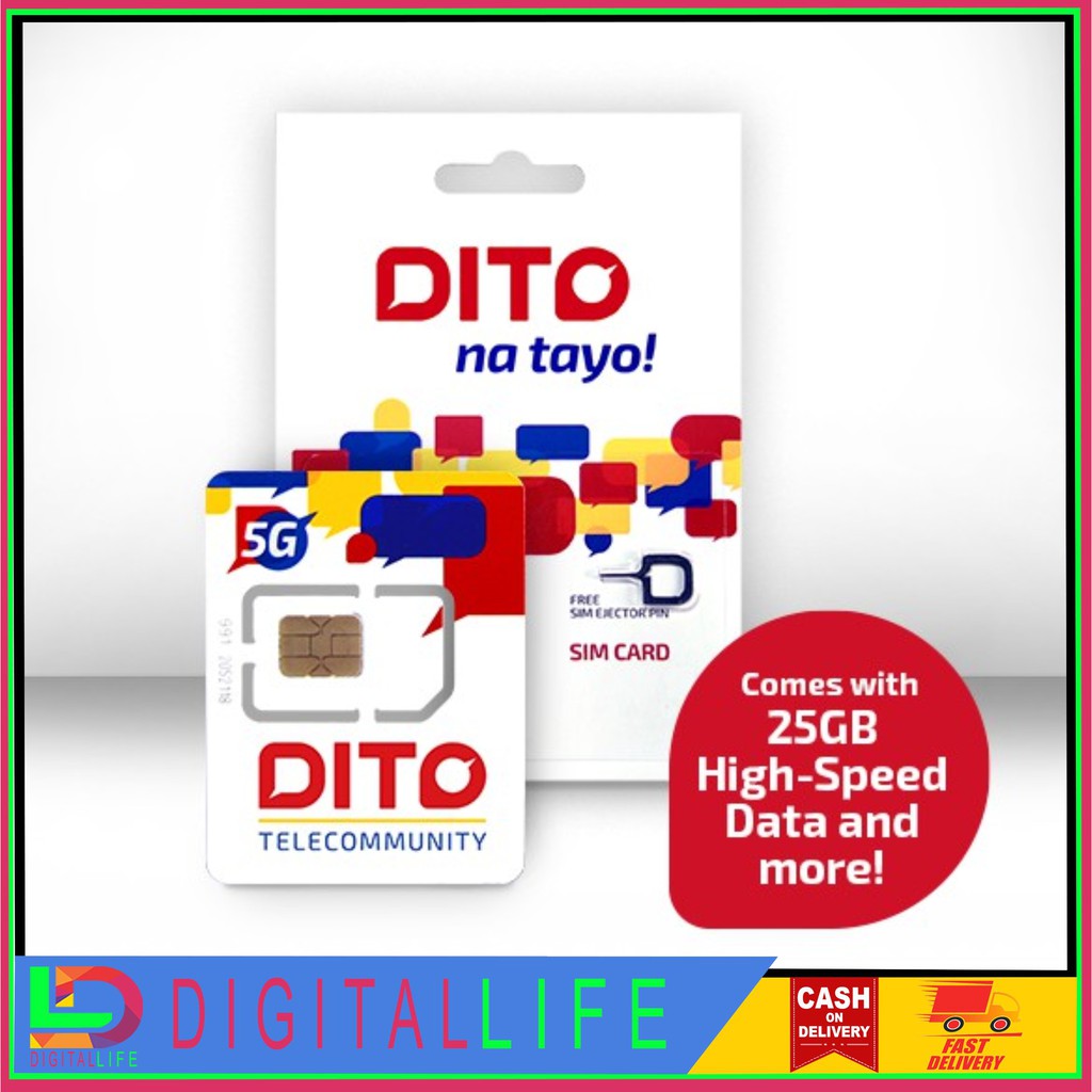 DITO SIM 5G NETWORK (25G With LOAD) Free (25GB 30DAY) | Shopee Philippines
