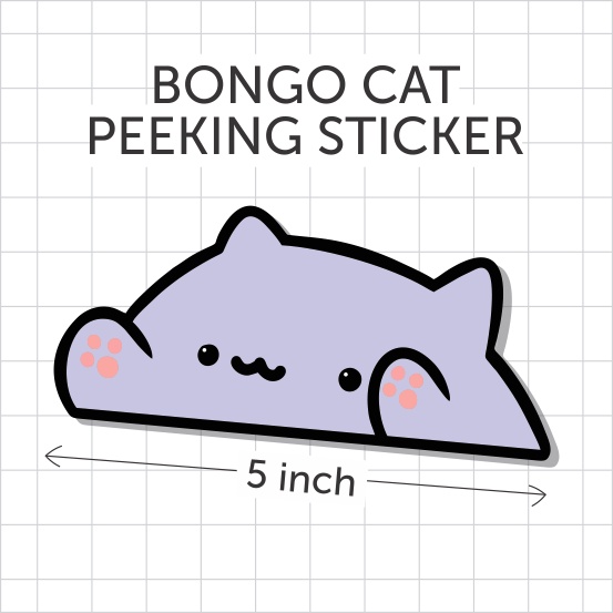 Bongo Cat Peeking Stickers Peekers Vinyl Laminated Stickers | Shopee ...