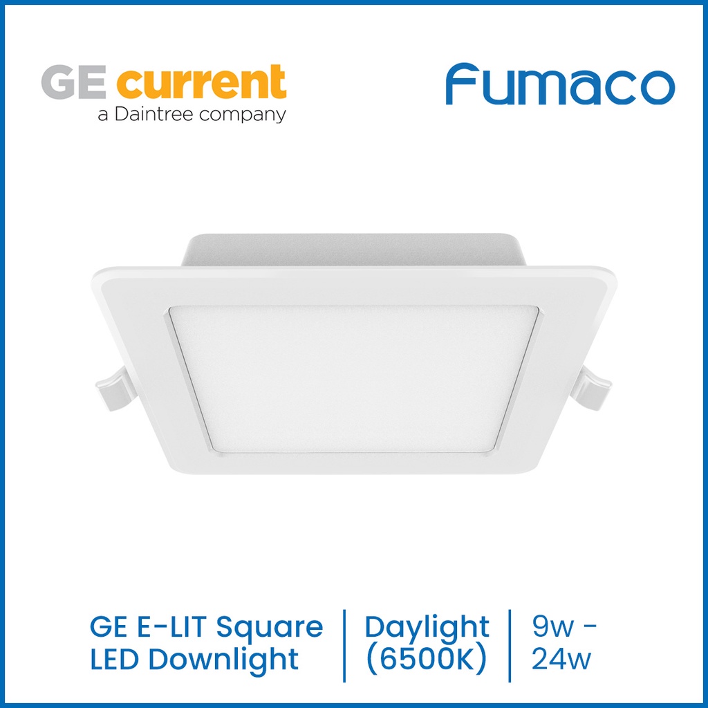 GE E-LIT Square Downlight Daylight (6500K/Color White) 9w 15w 24w Pin ...