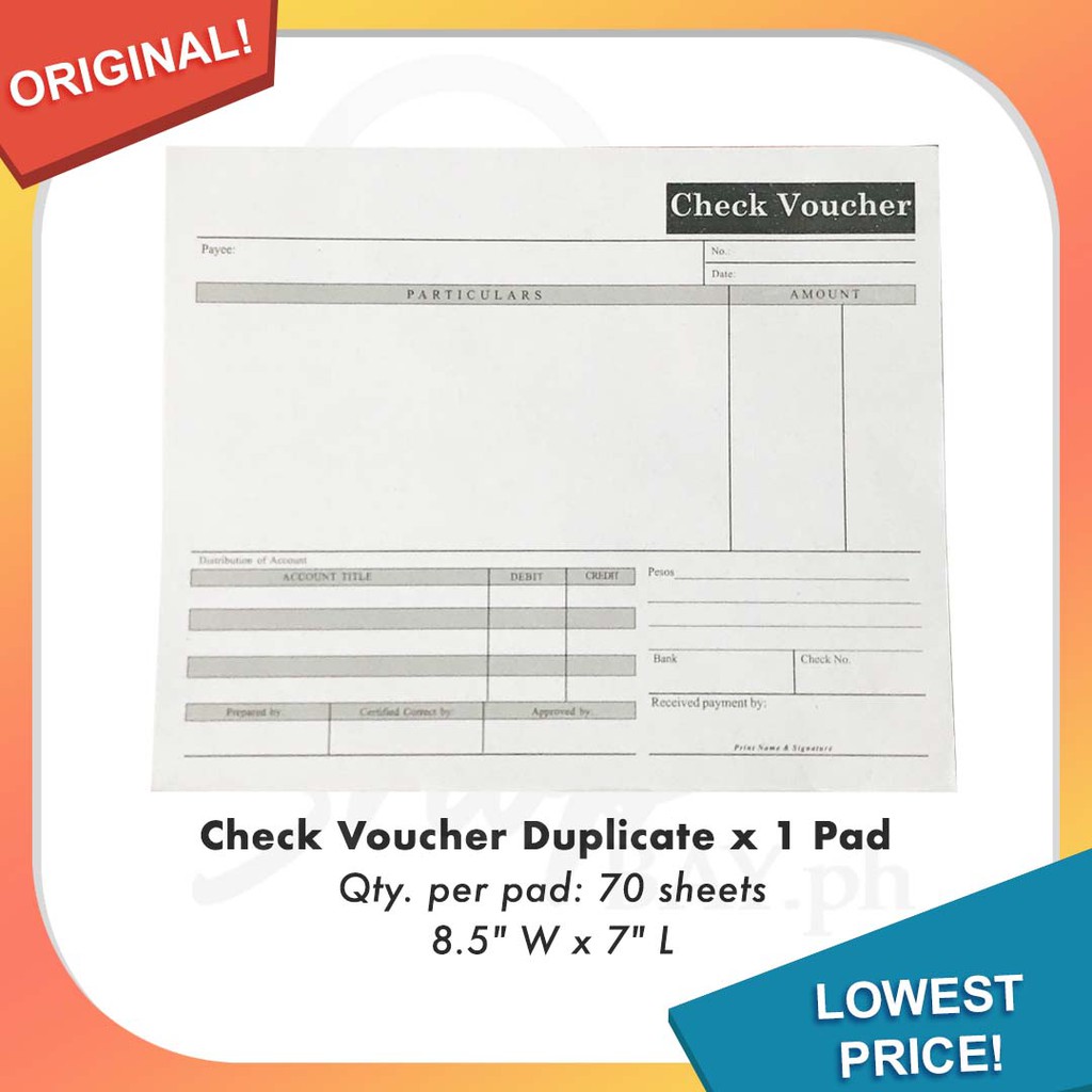 Check Voucher Duplicate (1 Pad) | Shopee Philippines