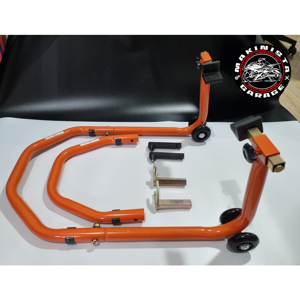 3 in 1 Paddock stand (FRONT and REAR) Assembled Wheels | Shopee Philippines