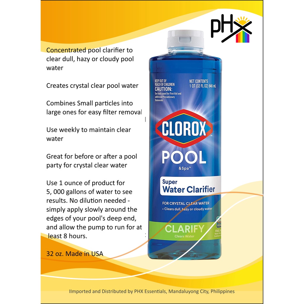 Clorox Super Water Clarifier for Pool and Spa 32 oz. Made in USA ...