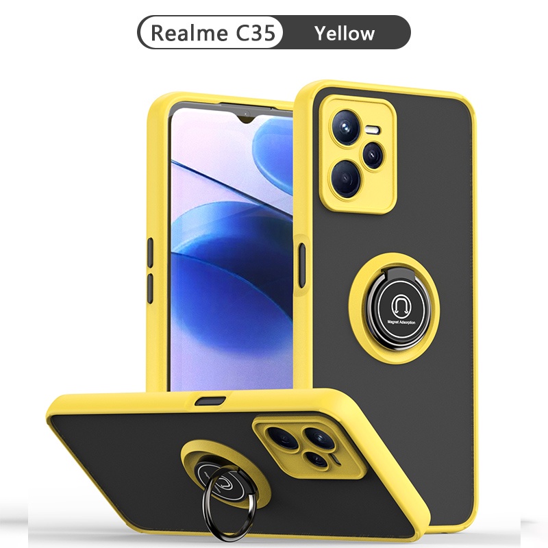 Candy Ring Realme C35 C31 C30 C21 C21Y C20 C11 Case Hard Acrylic Ring ...