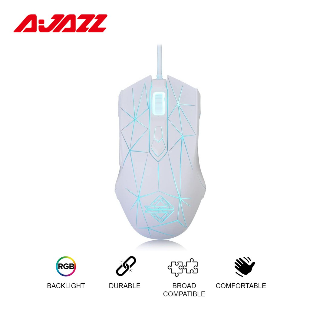 Ajazz AJ52 Programmable Gaming Mouse (White Crack) | Shopee Philippines