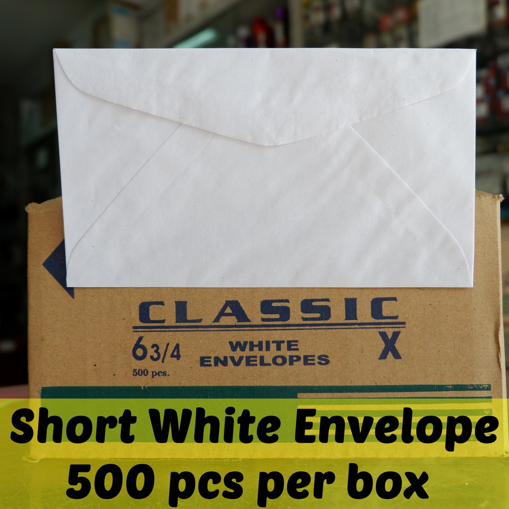 White Letter Envelope 500 pcs Short Small Mailing Sobre | Shopee ...