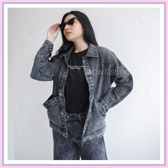 Heart Drip Jacket Oversized Leather Jacket Leather Denim Black ...