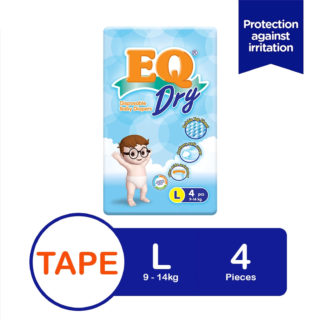 EQ Dry Mini Pack Large 4's - Tape Baby Diapers | Shopee Philippines