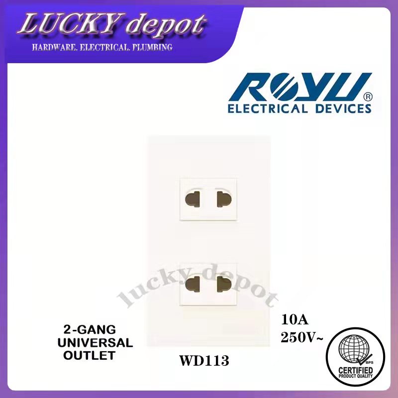 WD-111/WD-113/WD-115 WIDE SERIES 1,2,3 GANG UNIVERSAL OUTLET (ROYU ...