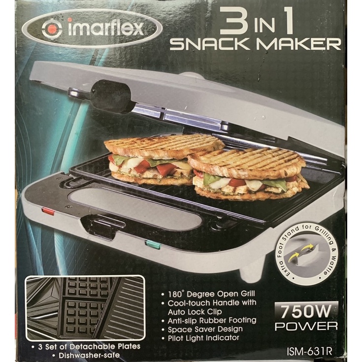 Imarflex ISM-631R Snack Maker 3 in 1 ISM631R (Houseware Express) | Shopee Philippines