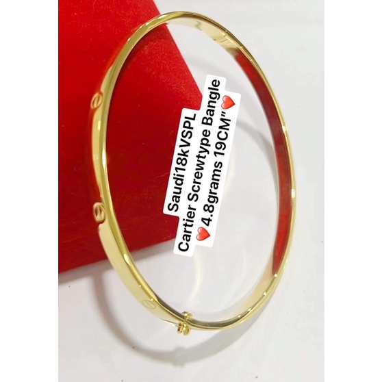 18k Saudi Gold Slim Bangle Screw type | Shopee Philippines