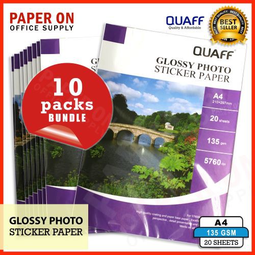 QUAFF Photo Sticker Glossy 135Gsm 20's (10packs) | Shopee Philippines