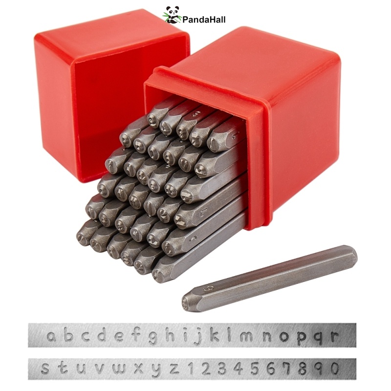 36 Pcs Letter and Number Metal Stamp Set Alphabet A-Z and Number 0-9 ...