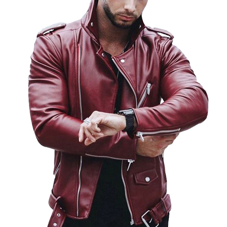 Men's PU Jackets Autumn Faux Leather Coats Jacket PP216 | Shopee ...