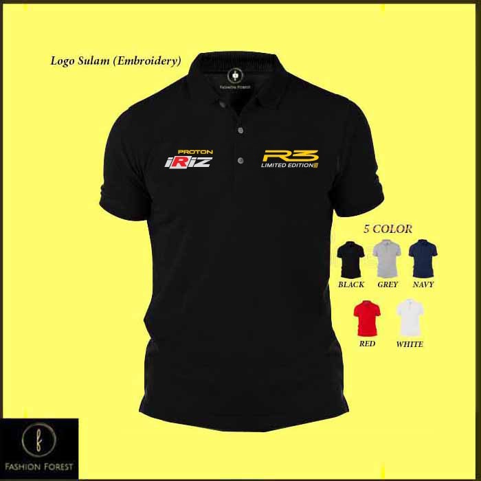 Polo T Shirt Sulam Proton IRIZ R3 Race Rally Research Limited Baju ...