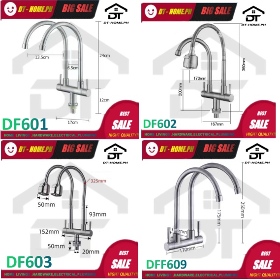 Stainless steel Double pipe double opening single hole single cold ...