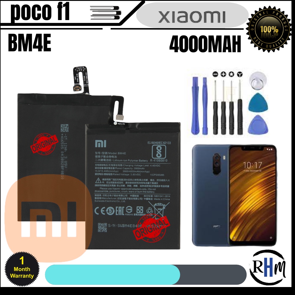 Xia omi Mi POCO F1 Battery, Model: BM4E 4000mAh Original Lithium-ion Li ...