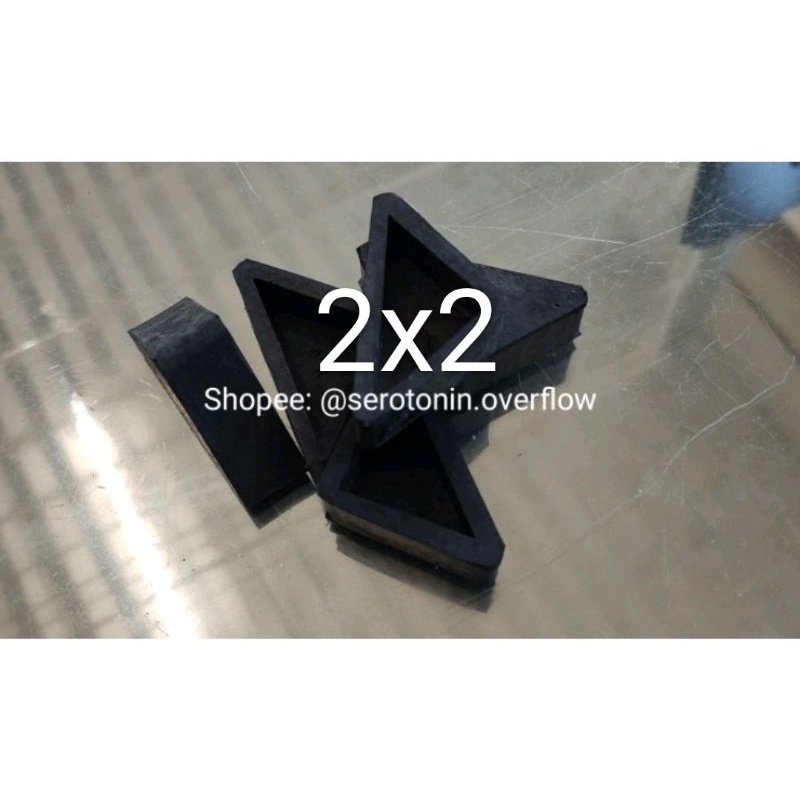2x2 Triangle Angular Rubber Goma 2x2 Foot Cover Protector Stainless ...