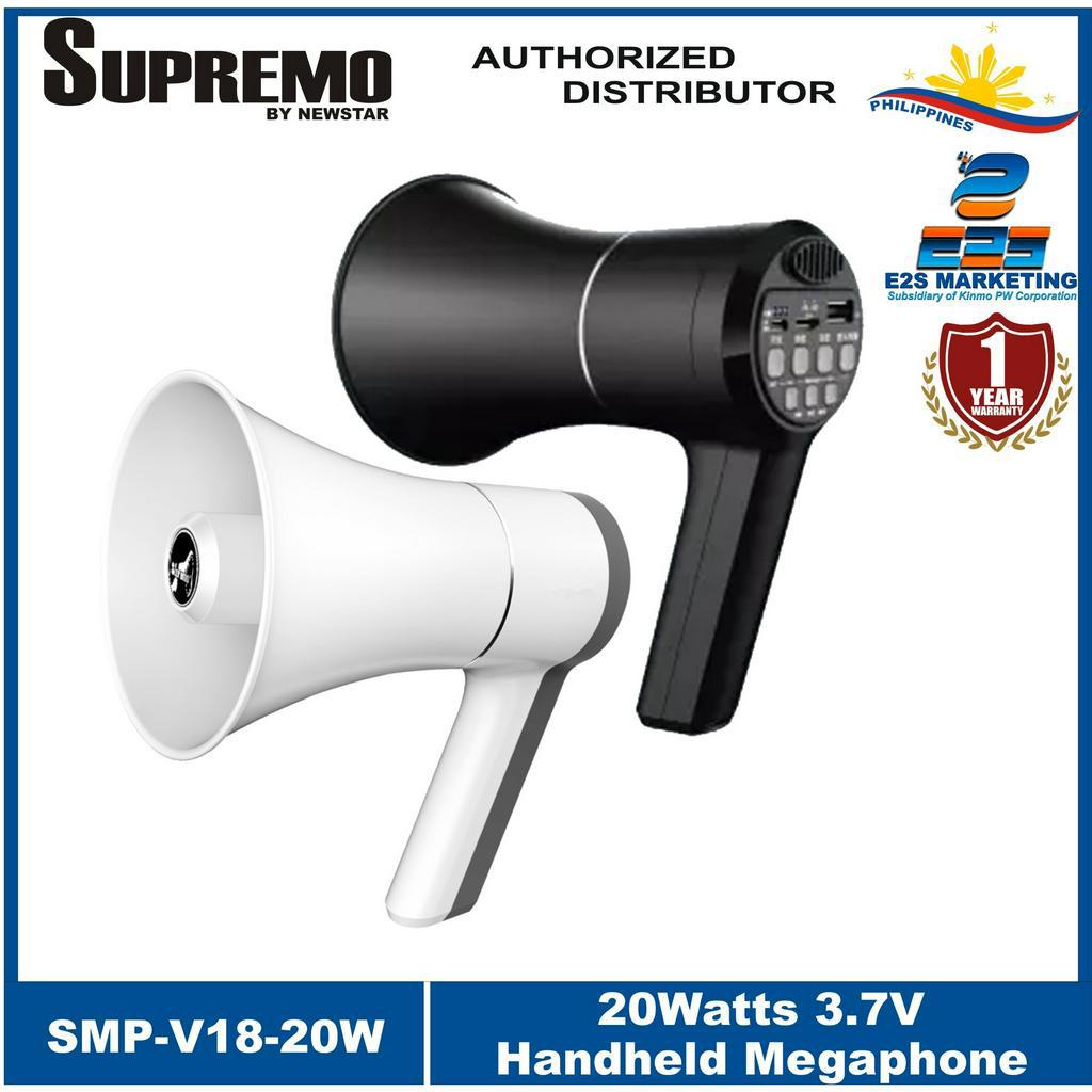 Supremo Handheld Megaphone 20Watts 3.7V SMP-V18-20W Talk/Play/Siren/USB ...