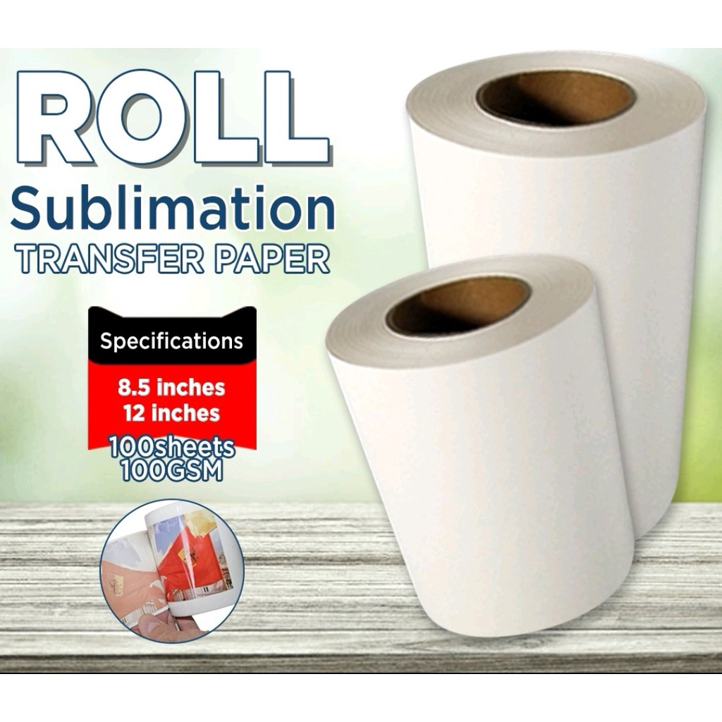 12inches | 8.2 inches QUAFF Sublimation Paper 100gsm 100meters/roll ...