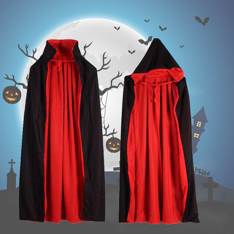 Gothic Sorceress Vampire Cloak Hooded Cape Ideal For Halloween Carnival ...