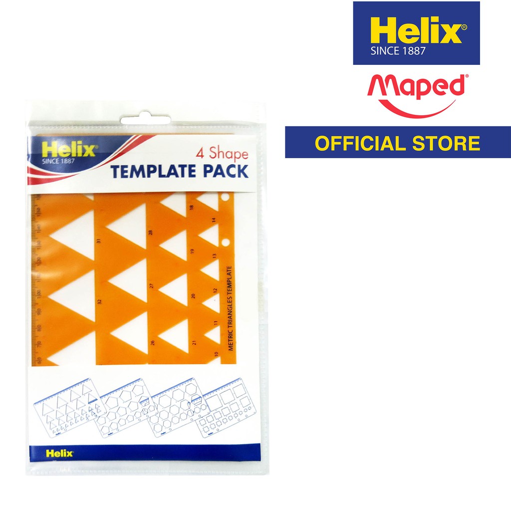 HELIX Shape Template Triangle, Square, Hexagon and Pentagon 4s (H60010 ...