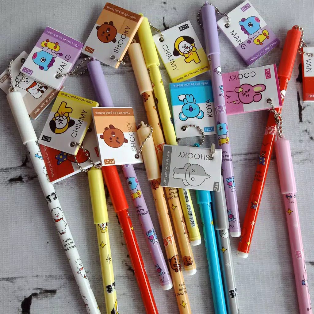 GANTUNGAN BTS BT21 GEL PENS CUTE CHARACTER BOOKLET MOTIF BOOKS BTS BT21 ...