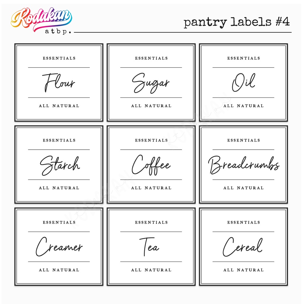 Customized Pantry Labels [2.5"x2.2"] Waterproof Vinyl Stickers ...