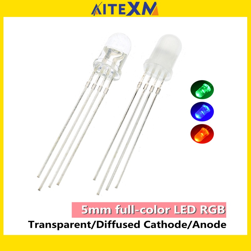 5mm full-color led rgb red / green / blue common cathode / anod four ...