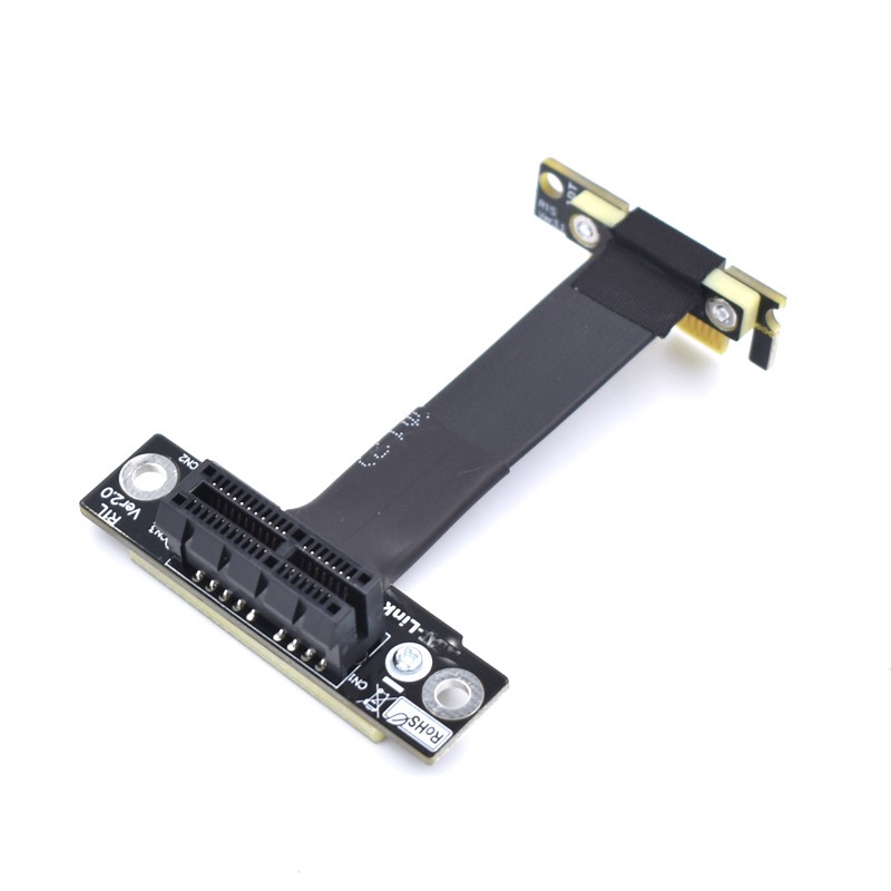 PCIE X1 Riser Cable Dual 90 Degree Right Angle PCIe 3.0 x1 to x1 ...