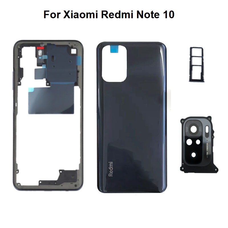 For Xiaomi Redmi Note 10 Full Housing Back Battery Cover Rear Case ...