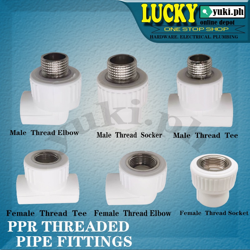 PPR THREADED PIPE FITTINGS ( 1" MALE SOCKET/ELBOW/TEE, FEMALE SOCKET ...