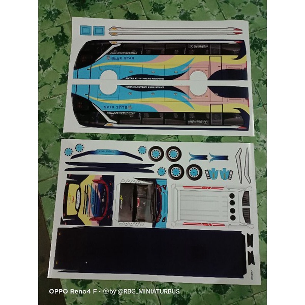 1:30 JB3+SHD Blue Star Bus Pattern PaperCraft Sheet Model | Shopee ...