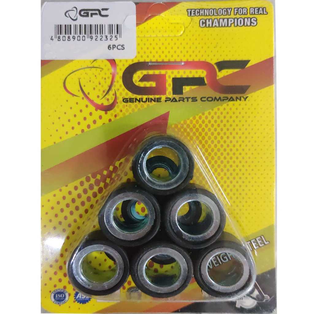 GPC Flyball / Roller Weight (6 PCS) [12G] Aerox, NMAX, Mio 25 MX/MXi ...