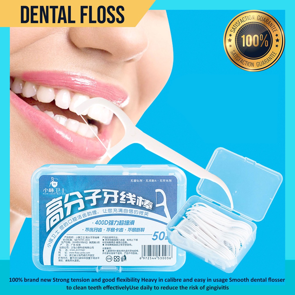 Dental Floss & Toothpick 50 pcs/set Flosser Teeth /Thread Dental Floss ...