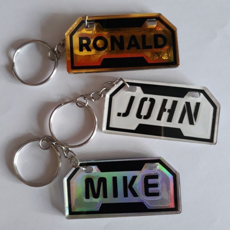 PERSONALIZED ACRYLIC MINI PLATE KEYCHAIN in 6 designs | Shopee Philippines