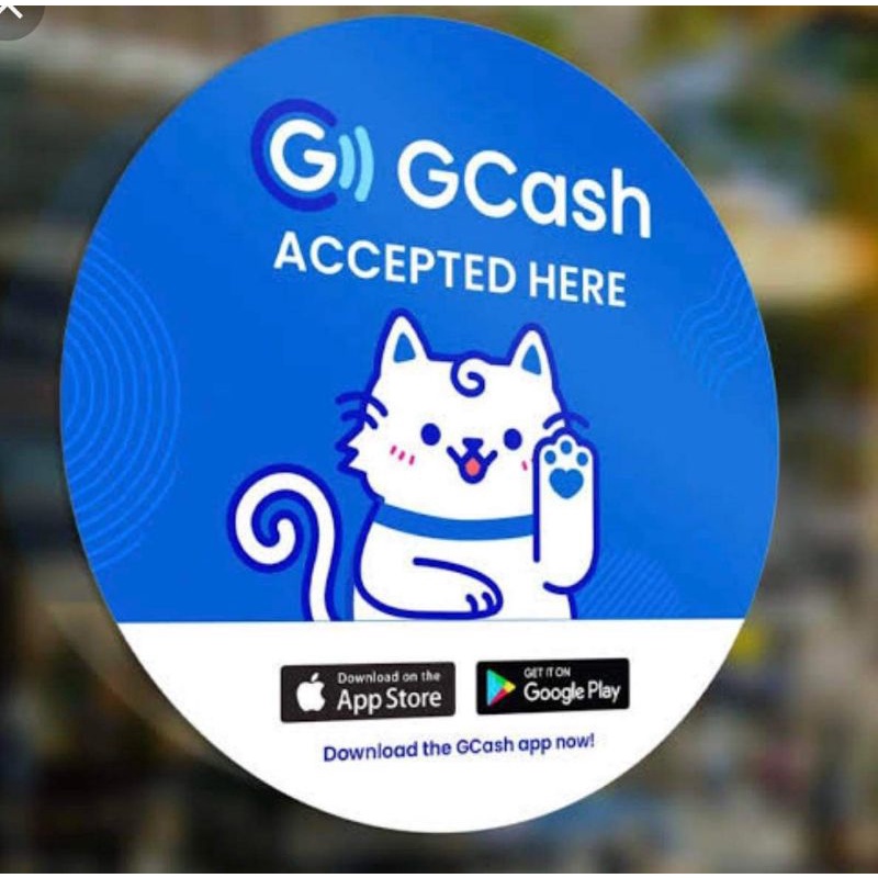 GCash Accepted Here vynil Sticker waterproof 8 diameter | Shopee ...