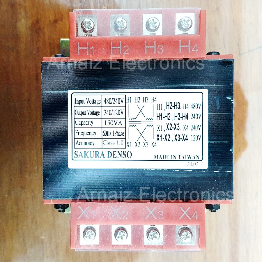 Sakura Denso 150VA 150W Control Transformer, Input 240/480VAC, Output ...
