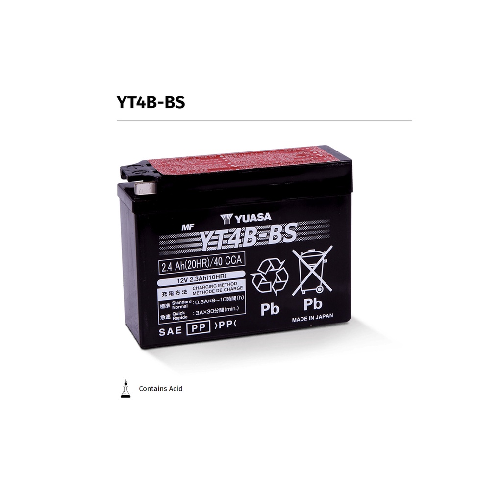 Yuasa JP-YT4B-BS 12V Maintenance Free Battery | Shopee Philippines