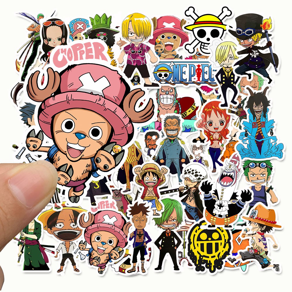 50PCS Cartoon One Piece Waterproof Sticker Skateboarding Snowboard ...