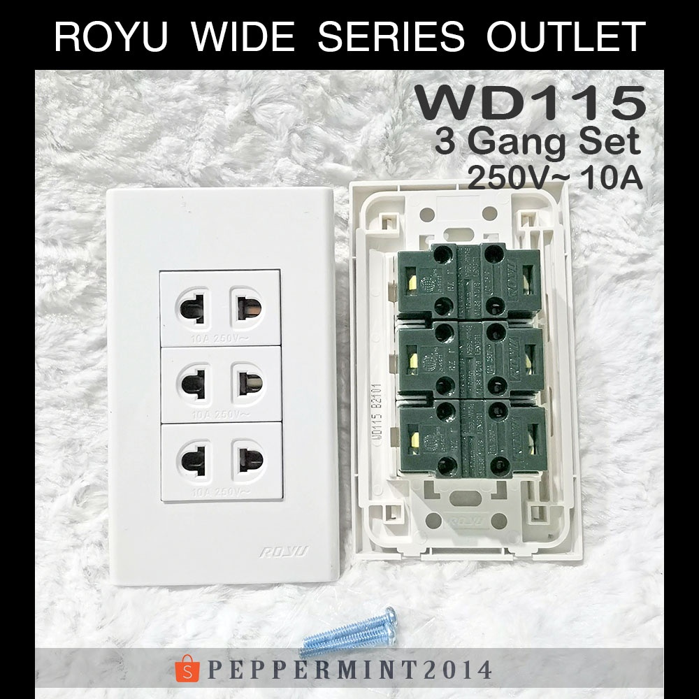 Royu Wide Series Universal Outlet Set 1 2 3 gang WD111 WD113 WD115 ...